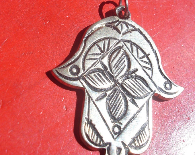 Moroccan Hand Engraved Hamsa Hand Pendant L37 Mm - Etsy