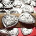 100 X Turkoman Style Embossed Silver Colour Heart Discs With - Etsy