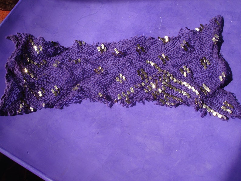 Antique Egyptian PURPLE and SILVER Colour Assuit Tulle Coptic Piece ...