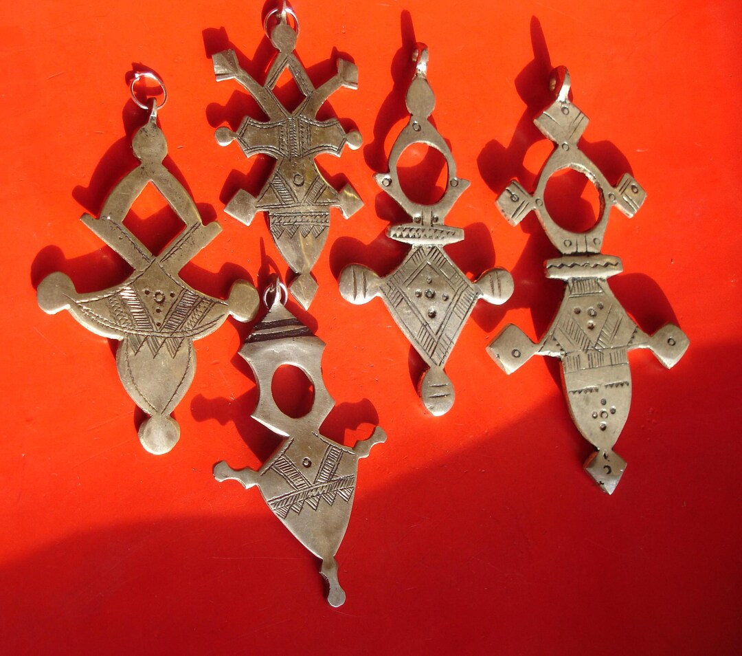 Moroccan Tuareg Style Cross Hand Engraved Pendant - VARIOUS L80 Mm - Etsy