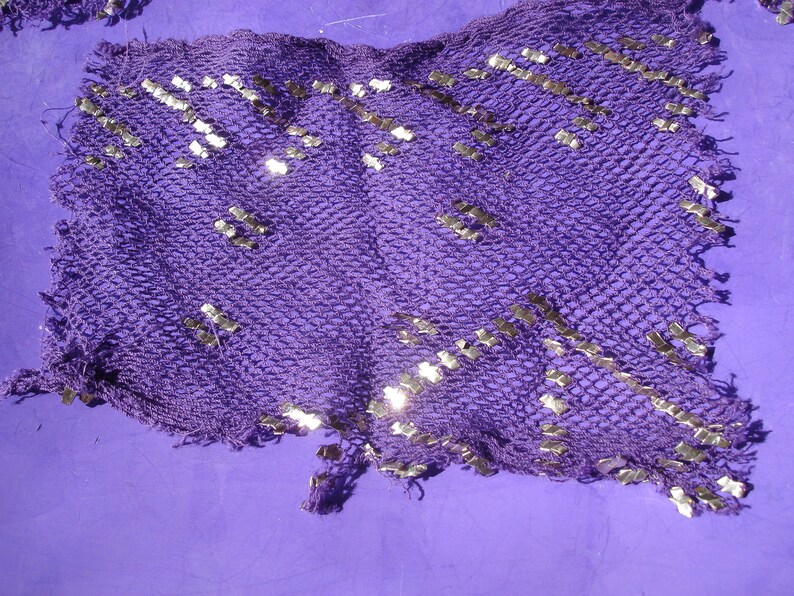 Antique Egyptian PURPLE and SILVER Colour Assuit Tulle Coptic Piece ...