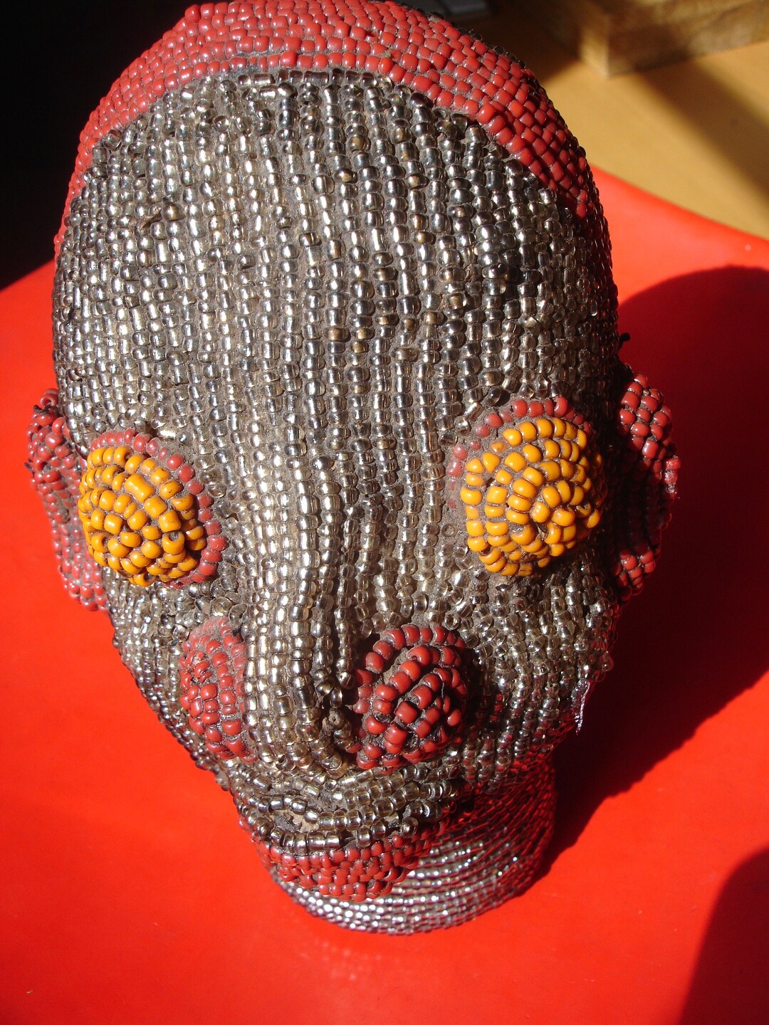 Cameroon Tuareg Silver Colour Ceramic Bead Head H19 Cm - Etsy