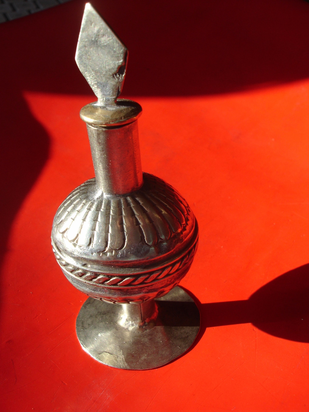 Moroccan TARNISHED Metal Kohl Empty Round Hand Engraved Pot - Etsy