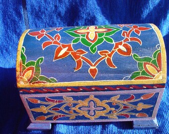 Moroccan Wooden Hand Painted Jewellery Large Treasure Box. 20 | Etsy