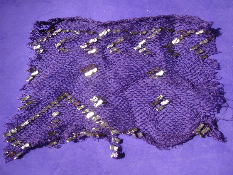 Antique Egyptian PURPLE and SILVER Colour Assuit Tulle Coptic Piece ...