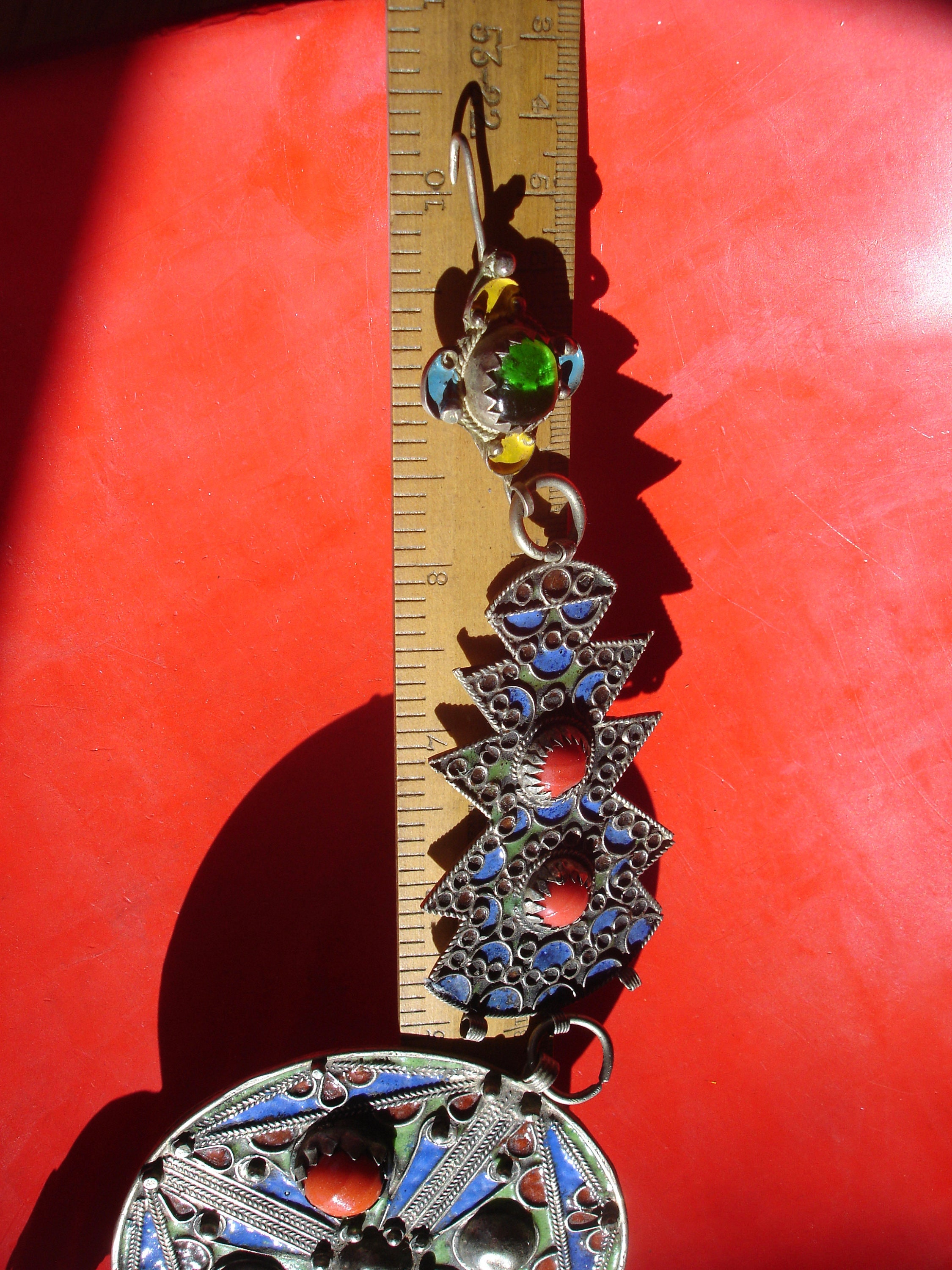 Moroccan Hand Made BLUE Enamel Pendant With Jewels L30 Cm - Etsy