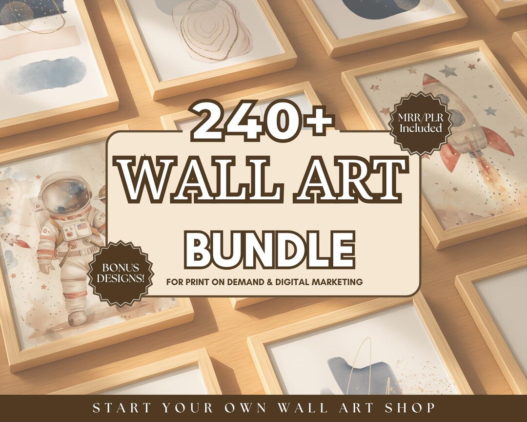 240 Funky Wall Art Bundle PLR MRR: Printable Art Set, Digital Products ...