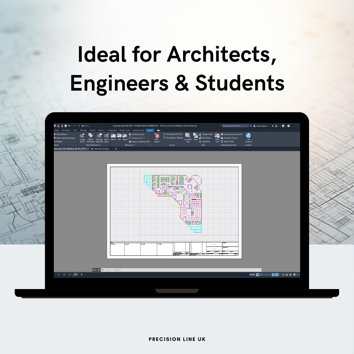 Autocad ANSI B Tabloid Title Block Template | Editable DWG (digital ...