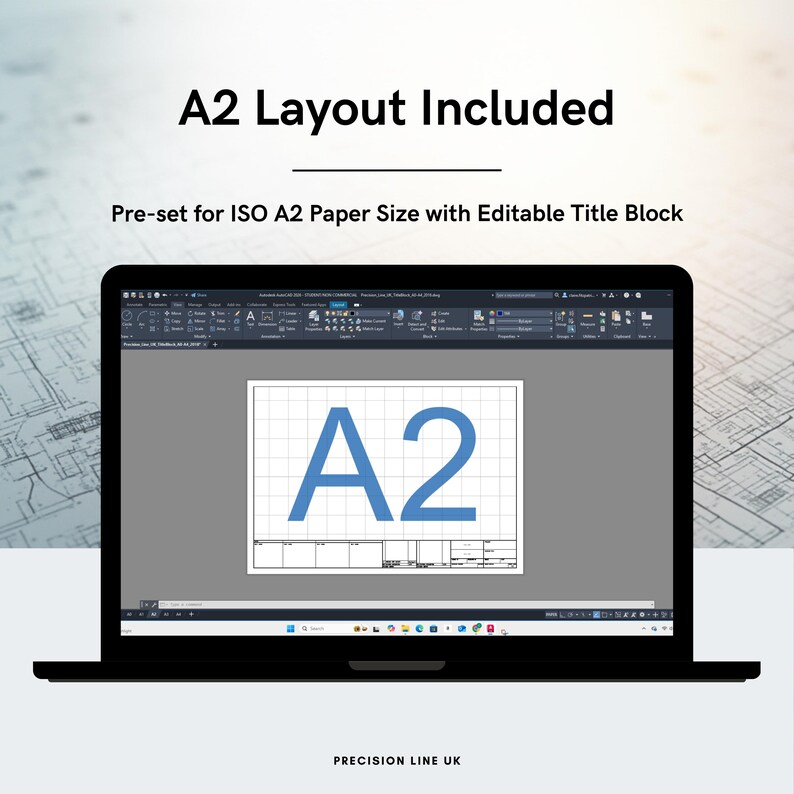 Autocad ISO A2 Title Block Template Pack - Editable DWG Layout (digital ...