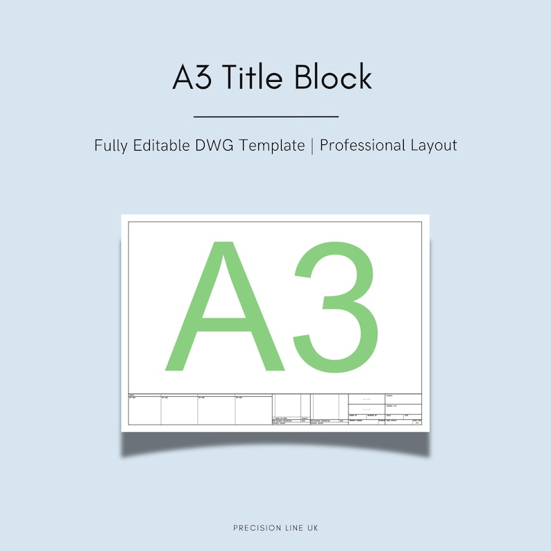 Autocad Title Block Template (A3) - Editable DWG Layout (digital ...