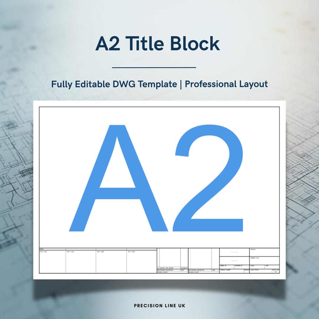 Autocad Title Block Template Pack (A2) - Editable DWG Layout (digital ...