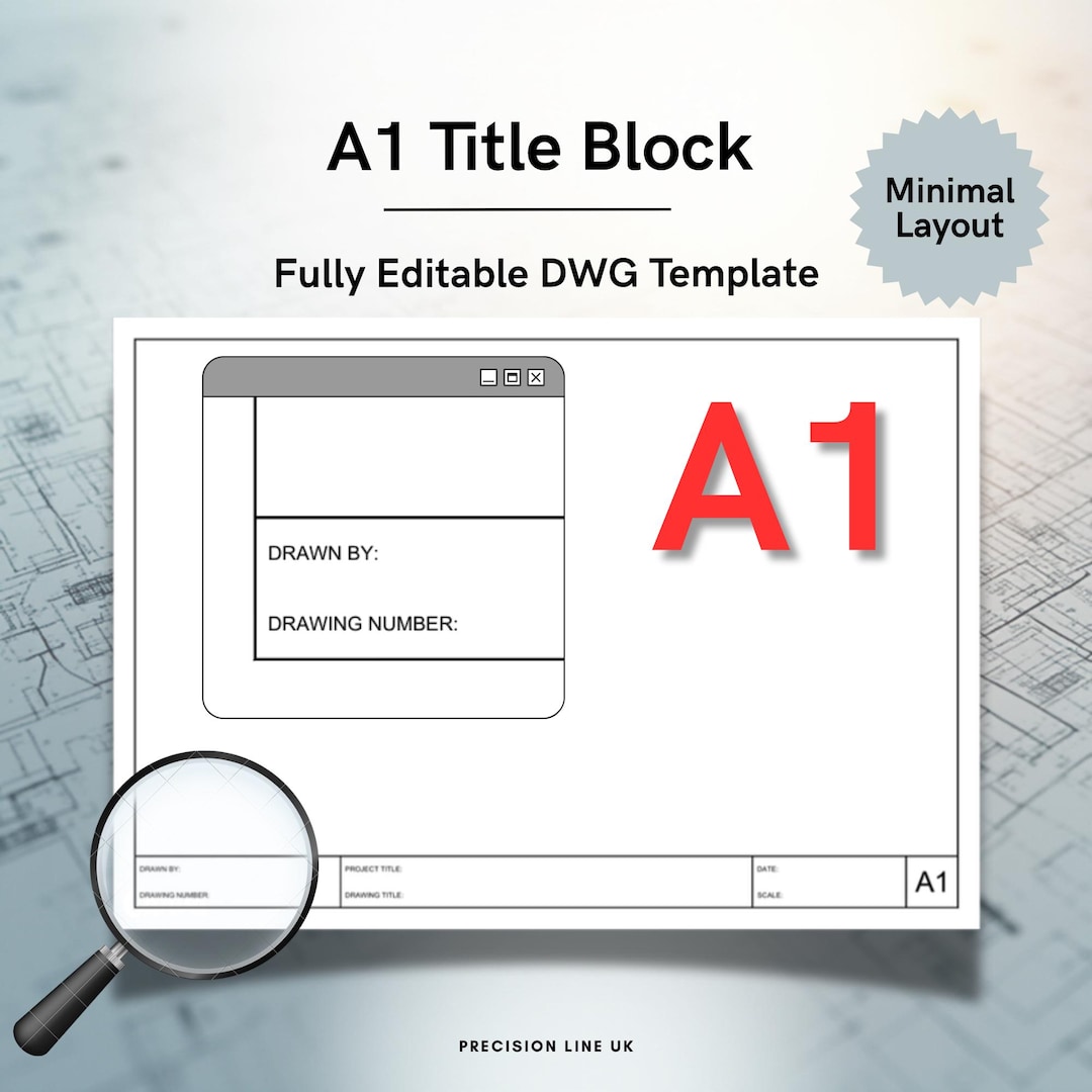 Autocad ISO A1 Minimal Layout Title Block Template - Editable DWG ...