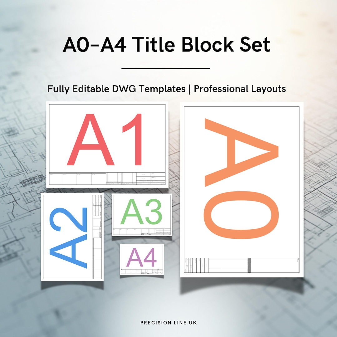 Autocad ISO A0-A4 Title Block Template Pack - Editable DWG Layouts ...
