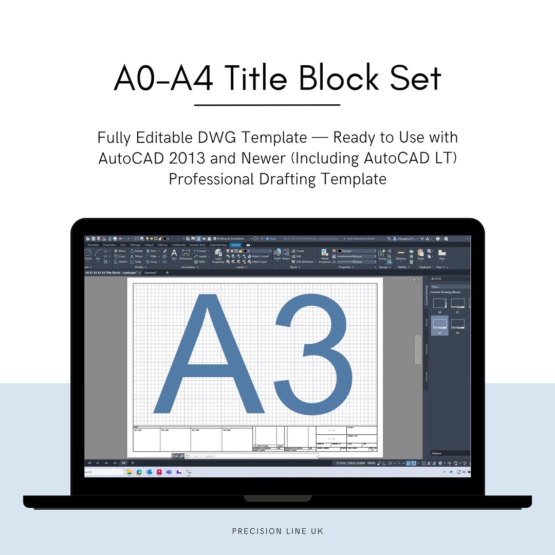 Autocad Title Block Template Pack (A0-A4) - Editable DWG Layouts ...