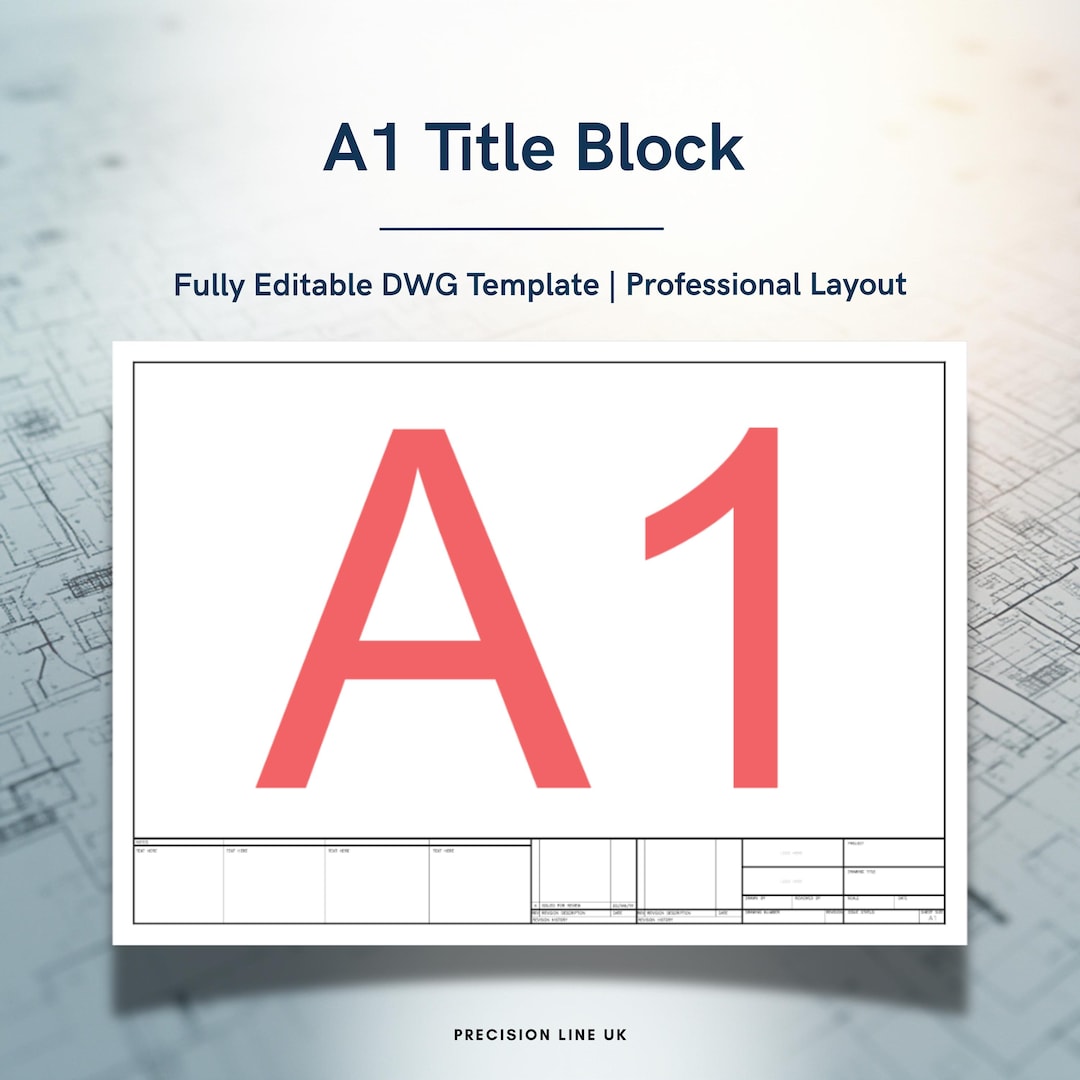 Autocad ISO A1 Title Block Template - Editable DWG Layout (digital ...