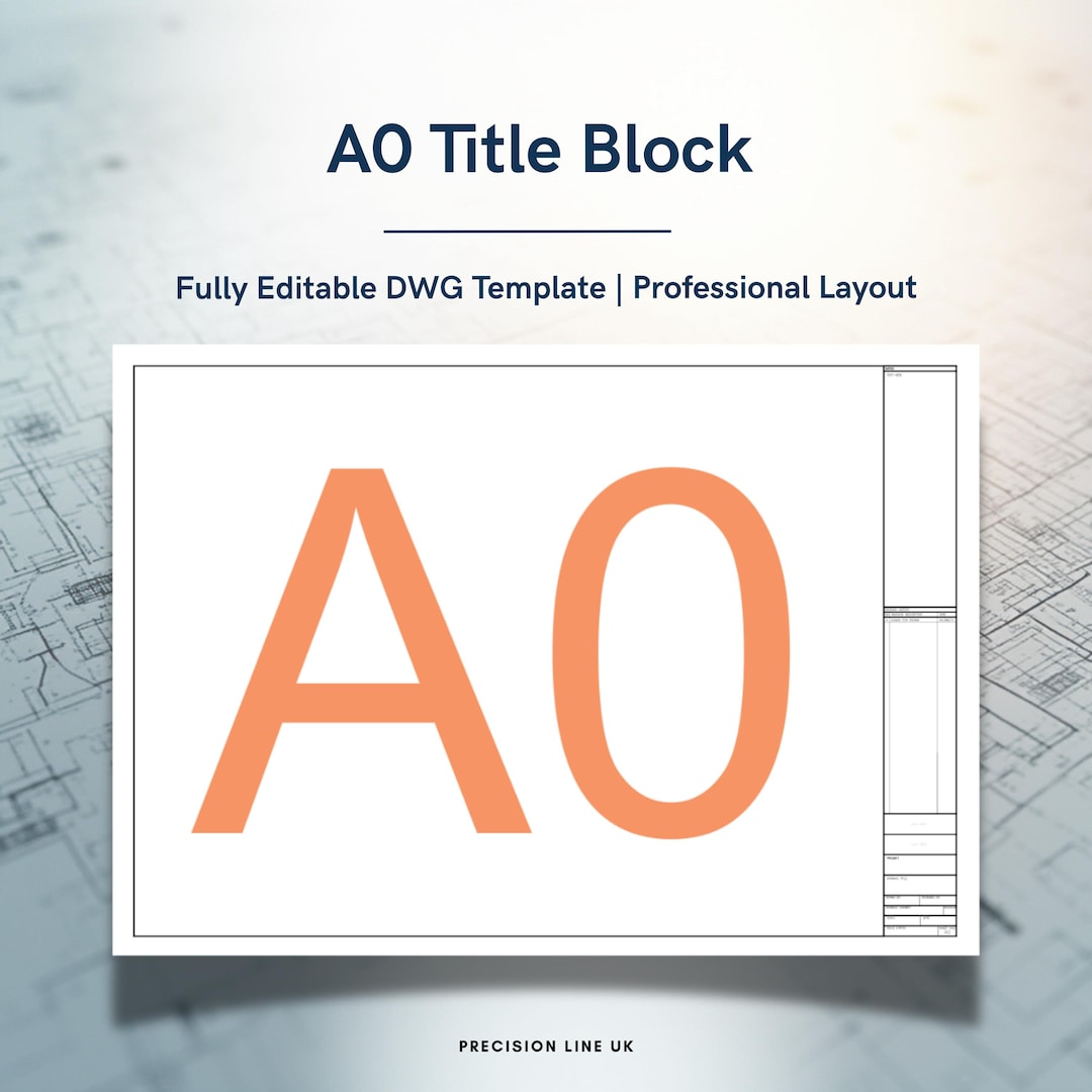 Autocad ISO A0 Title Block Template - Editable DWG Layout (digital ...