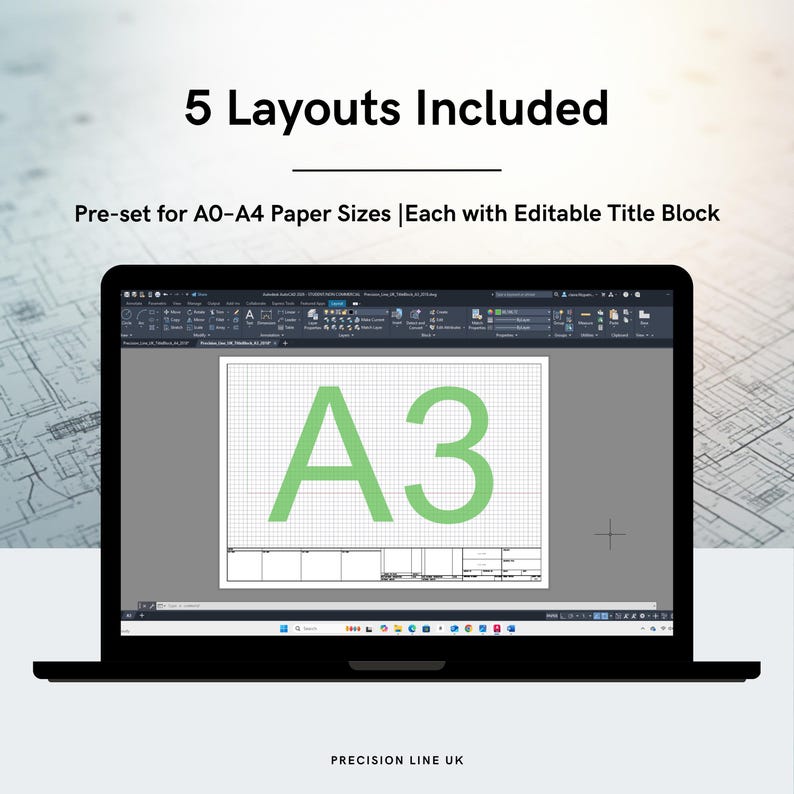 Autocad ISO A0-A4 Title Block Template Pack - Editable DWG Layouts ...