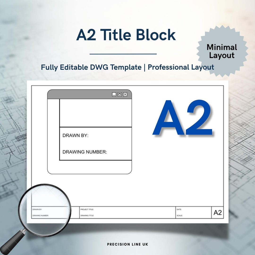 Autocad ISO A2 Minimal Layout Title Block Template - Editable DWG ...