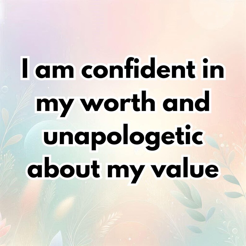 Self Worth Affirmation Printable Self Love Quote Digital Download ...