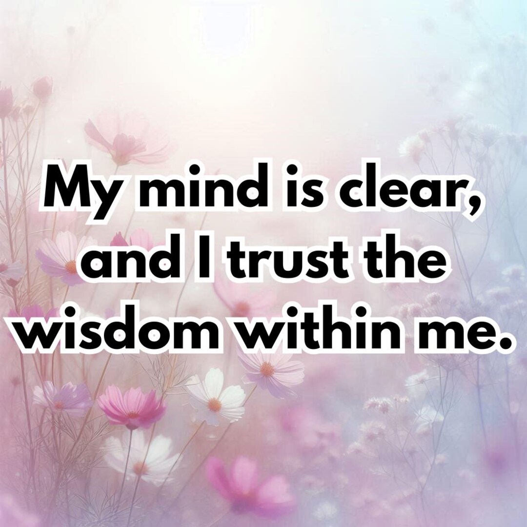 Clarity Affirmation Printable | Clear Mind Quote Wall Art | Positive ...