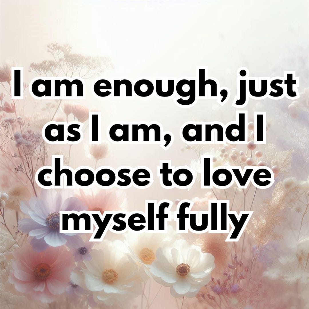 Self Love Affirmation Printable Self Worth Quote Digital Download ...