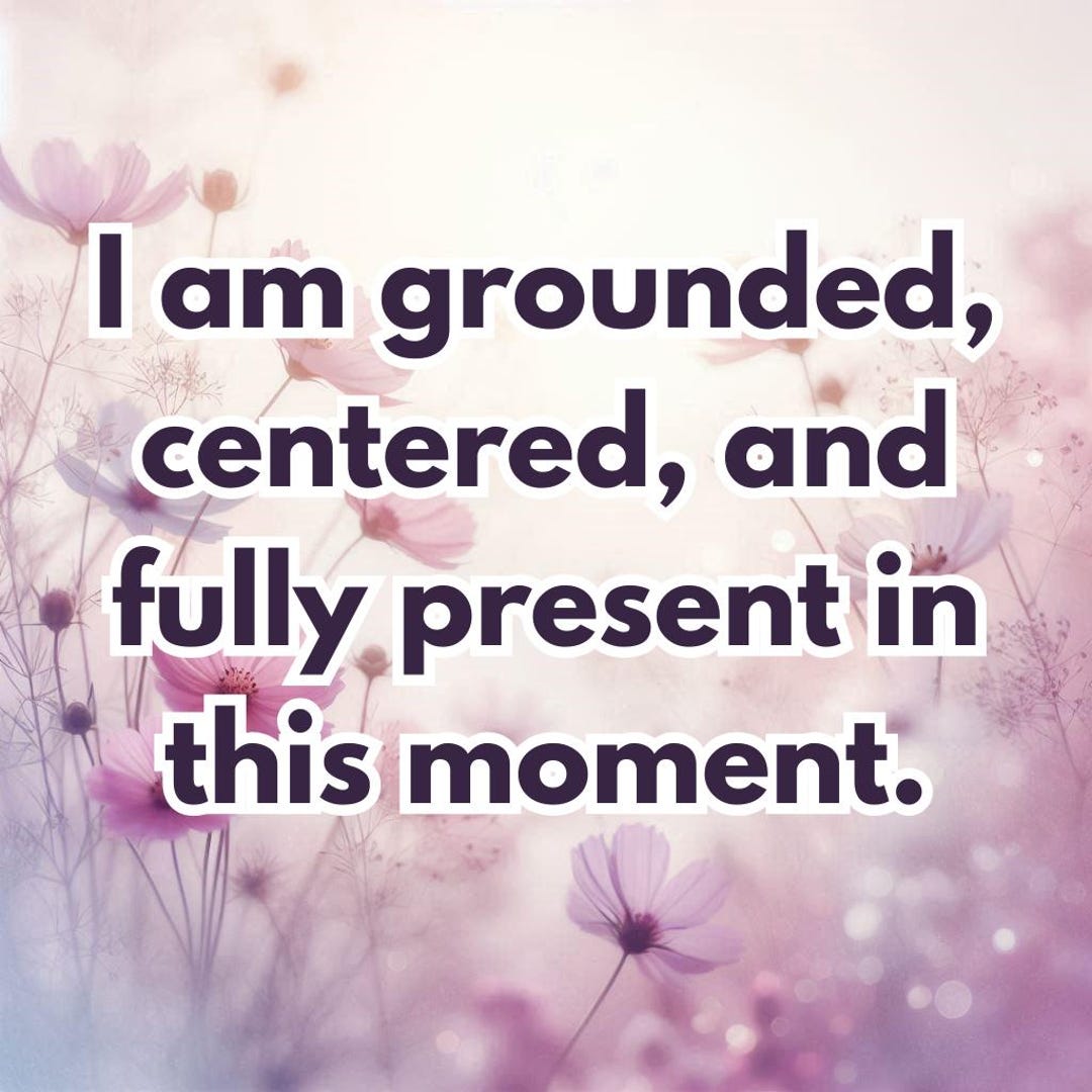 Grounding Affirmation Printable | Centered Mind Quote Wall Art | Calm ...