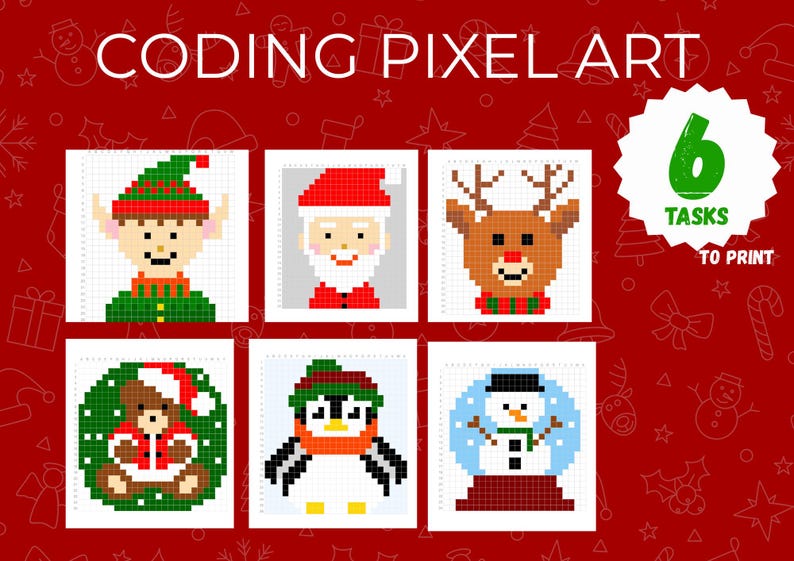 Pixel Art Coding, Christmas Activity - Learning Through Play, STEM ...