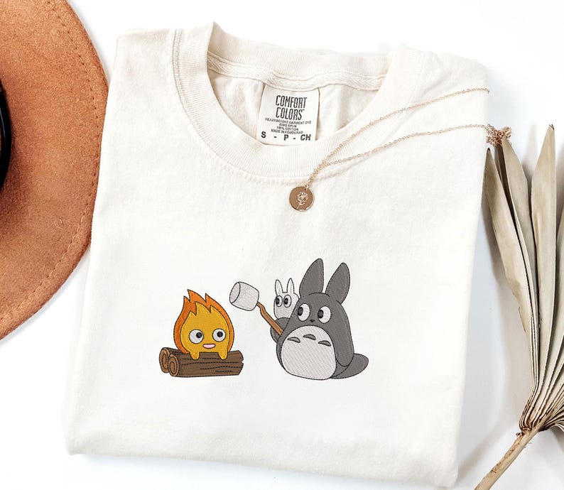Ghibli My Neighbor Totoro Calcifer Embroidery File, Anime Movie Design ...