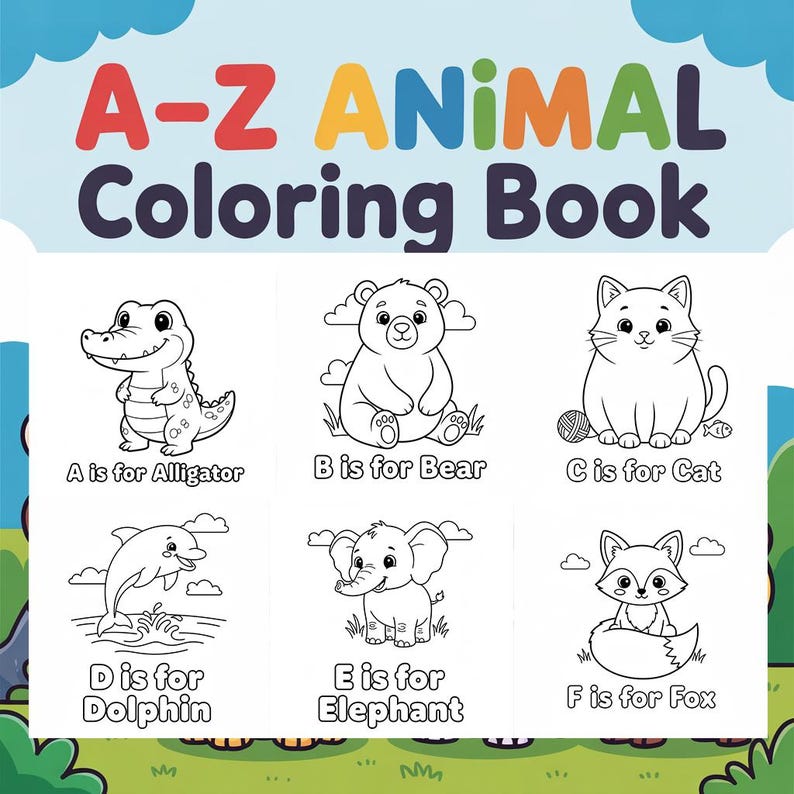 ABC Animal Coloring Book, Educational Printable (digital Download) - Etsy