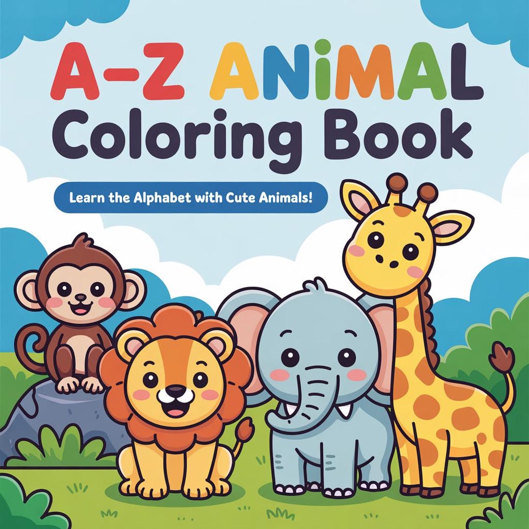 ABC Animal Coloring Book, Educational Printable (digital Download) - Etsy