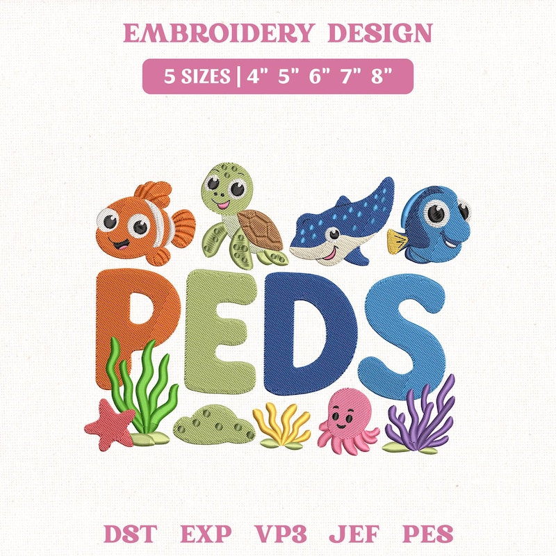 Peds Embroidery File - Etsy