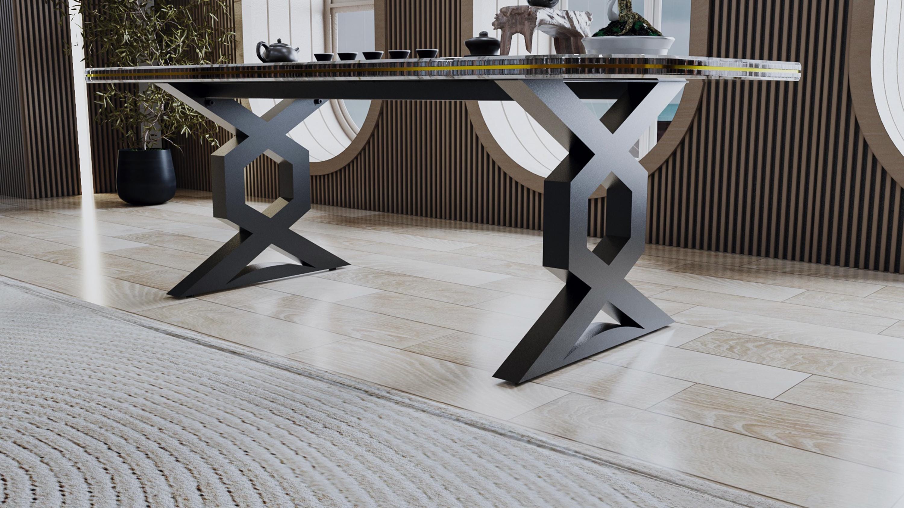 Handmade Steel Table Base: Modern Polygon Metal Legs - Etsy