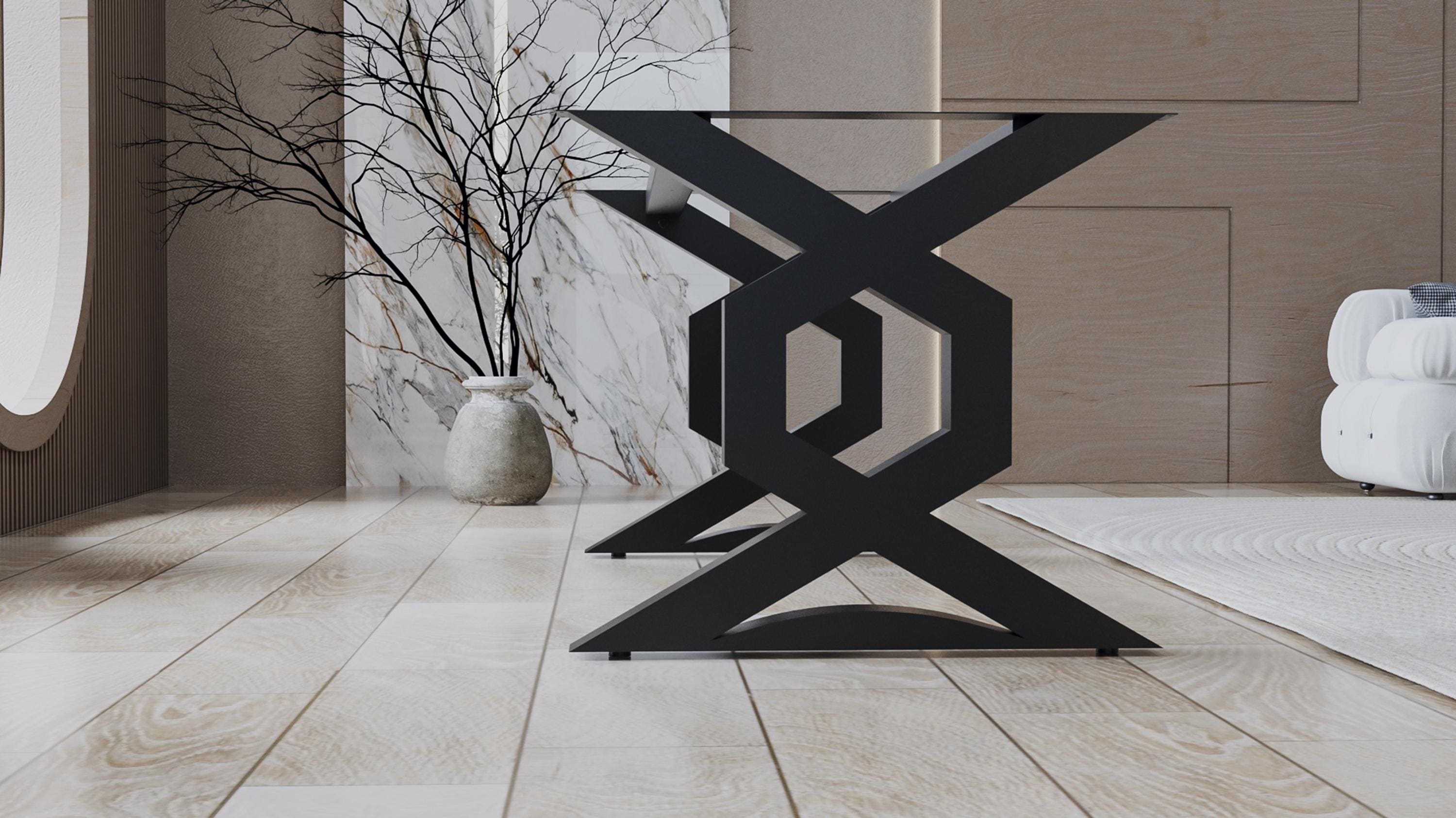 Handmade Steel Table Base: Modern Polygon Metal Legs - Etsy