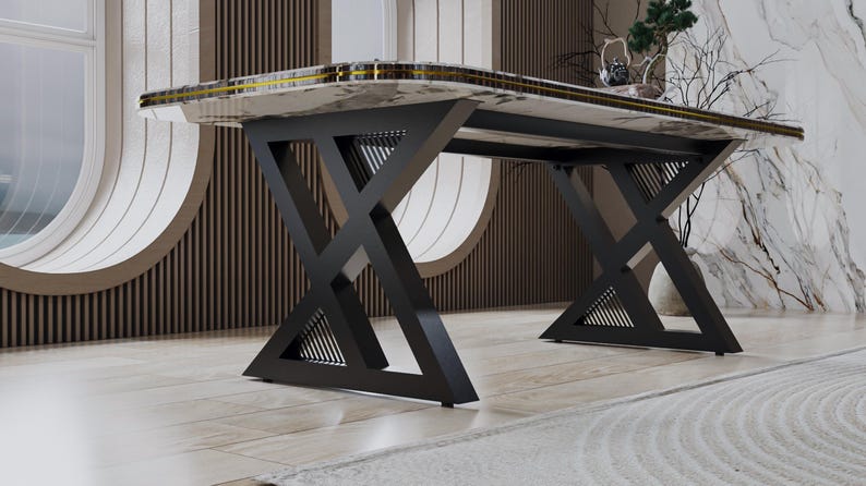 Handmade Metal Table Base: Modern Z-type Design - Etsy