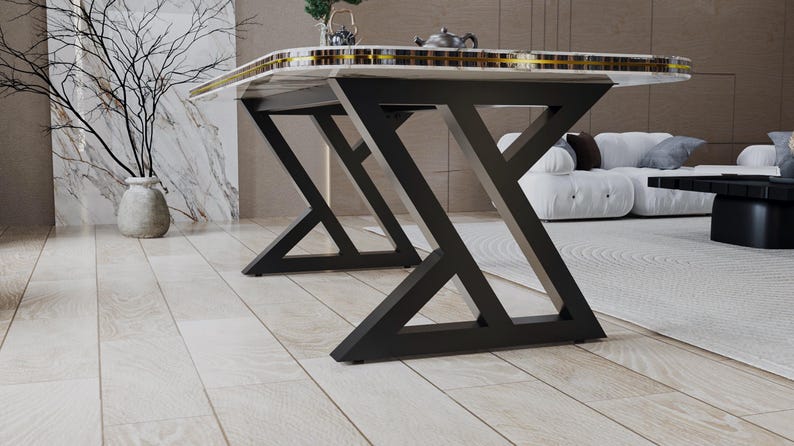 Handmade Metal Table Base: Modern Z-type Design - Etsy