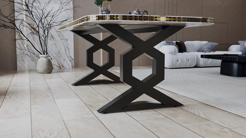 Handmade Steel Table Base: Modern Polygon Metal Legs - Etsy