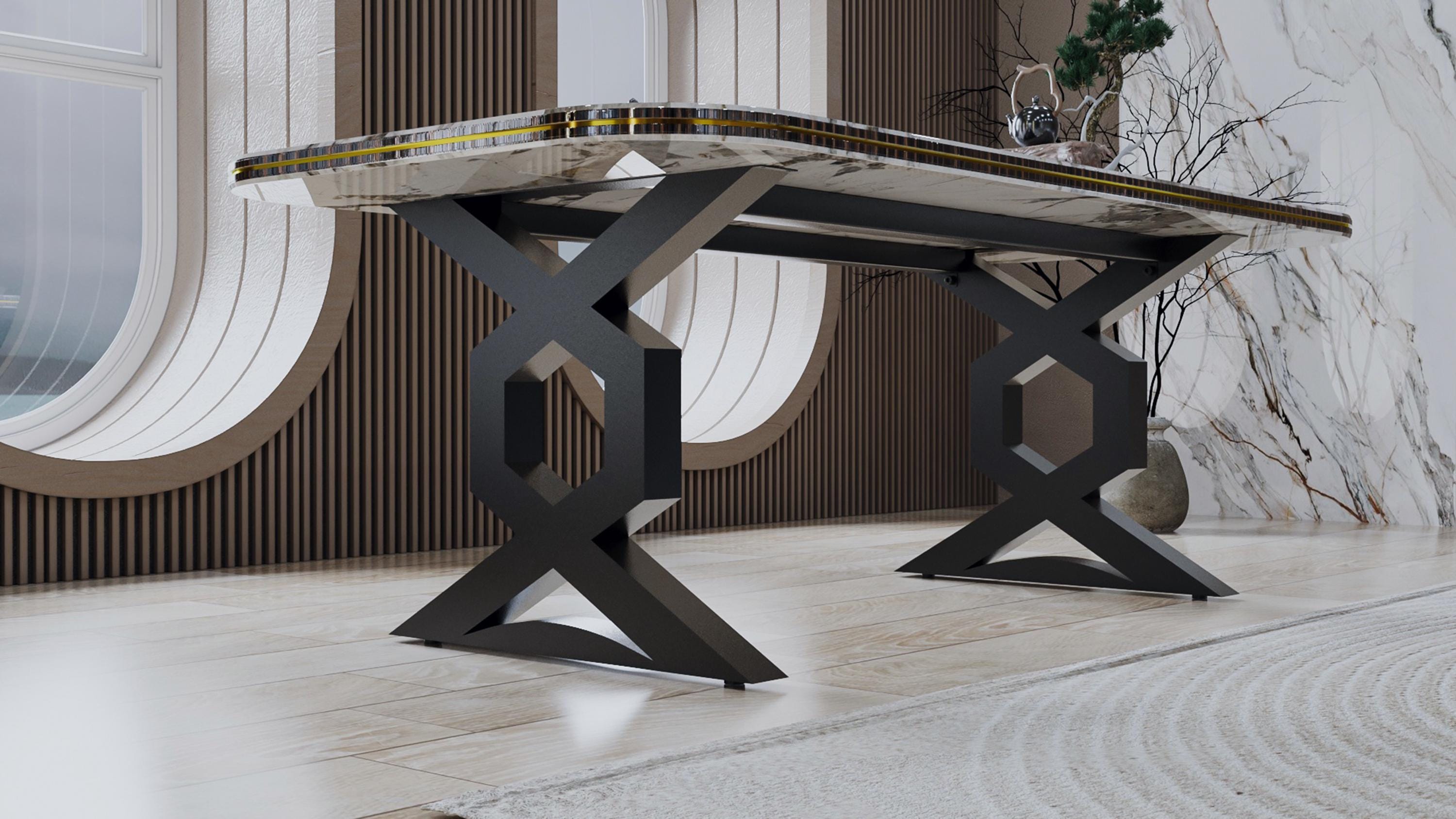 Handmade Steel Table Base: Modern Polygon Metal Legs - Etsy