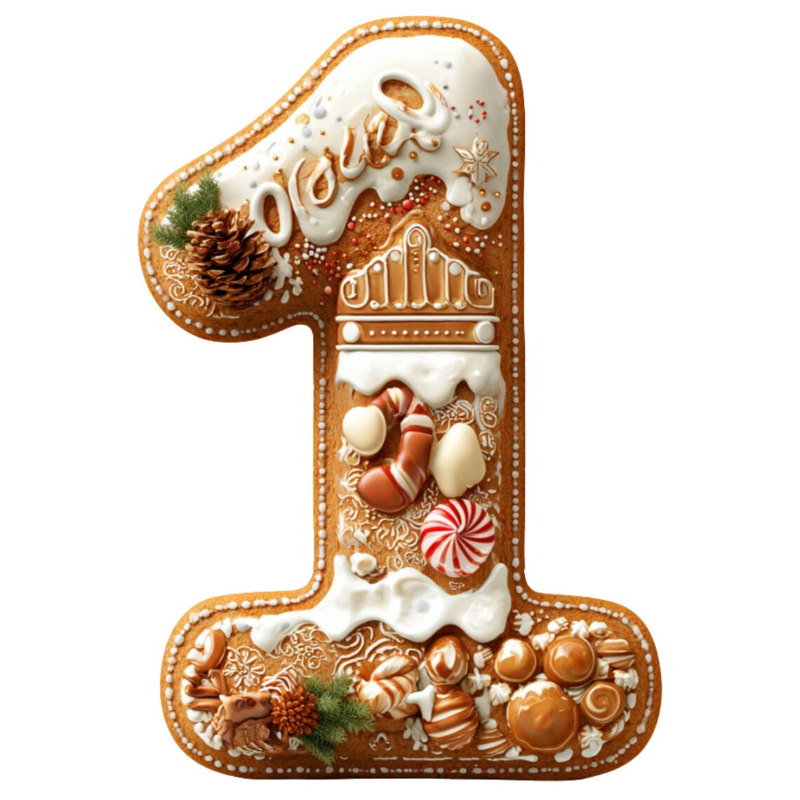 Gingerbread Alphabet & Numbers Clipart | Christmas Cookie Font (41 PNG ...