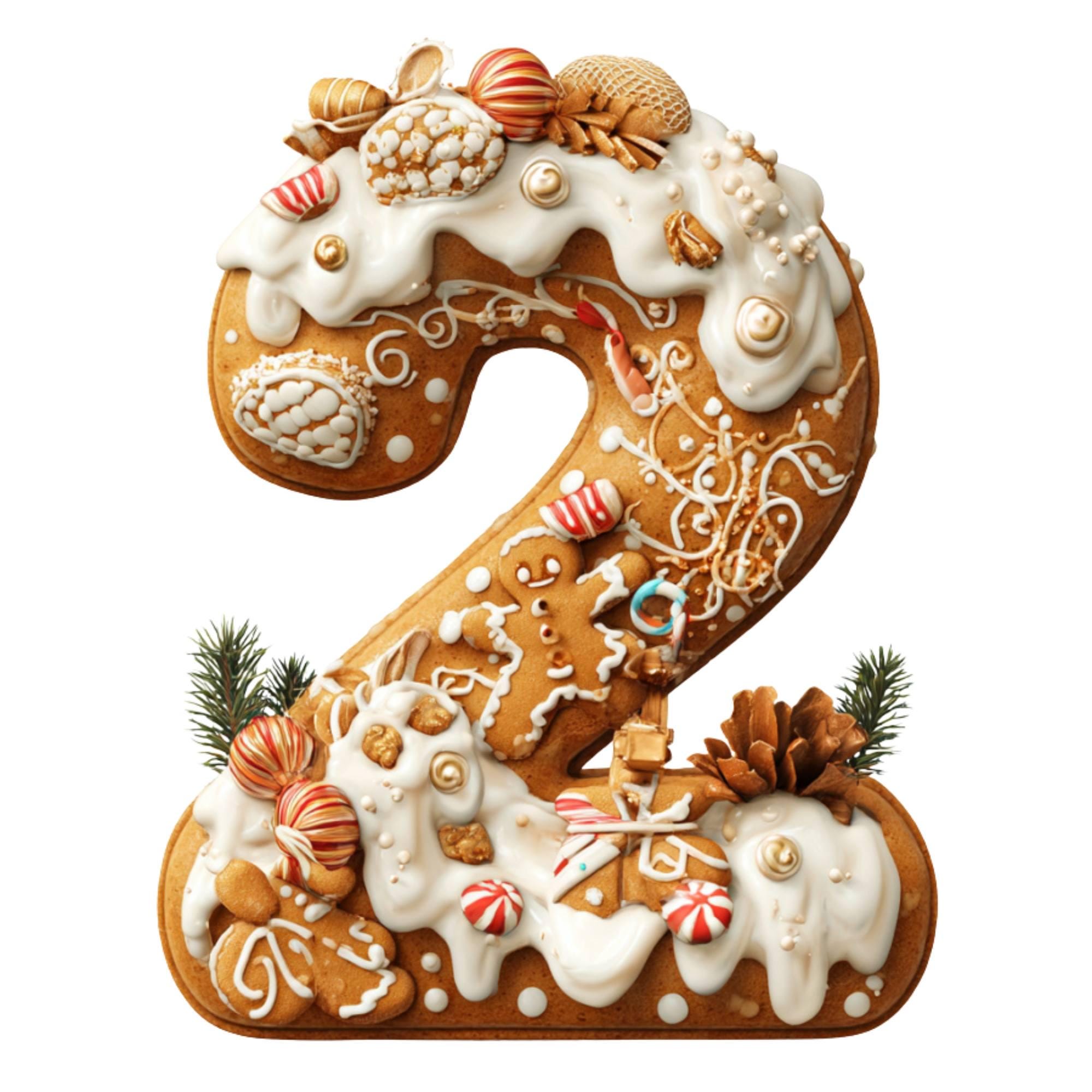 Gingerbread Alphabet & Numbers Clipart | Christmas Cookie Font (41 PNG ...