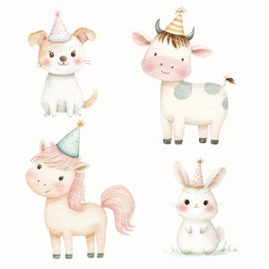 Birthday Farm Animals Clipart: Party Theme 28 Pngs Set - Etsy