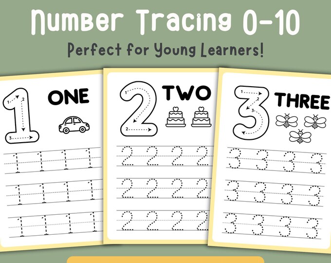 Learn Numbers Tracing Activity Sheets - Number Tracing Practice - Trace ...