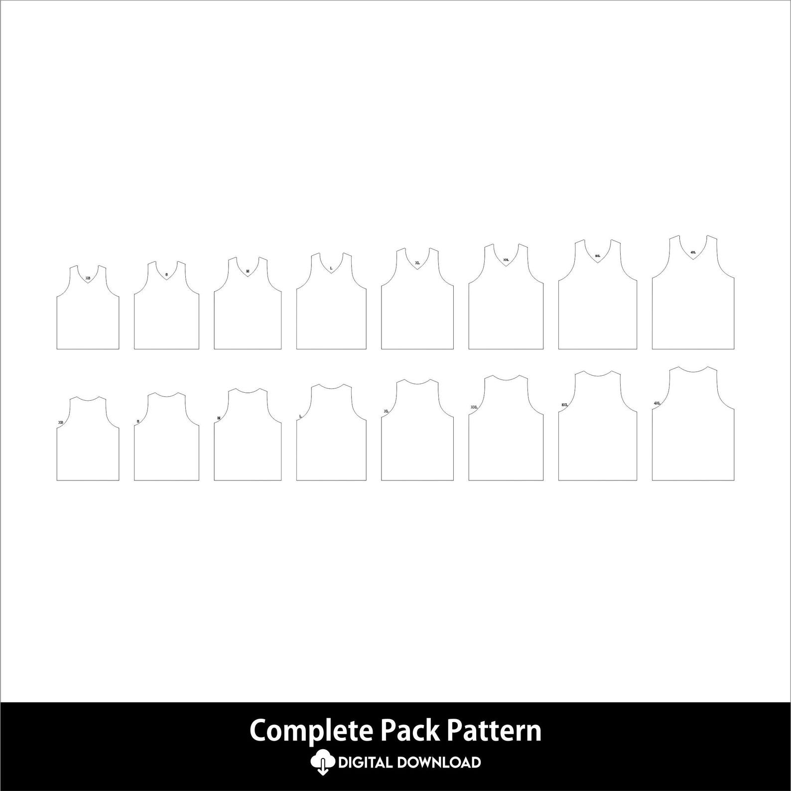 Basketball Sewing Pattern Jersey V-neck Cutting Variations XS-4XL ...