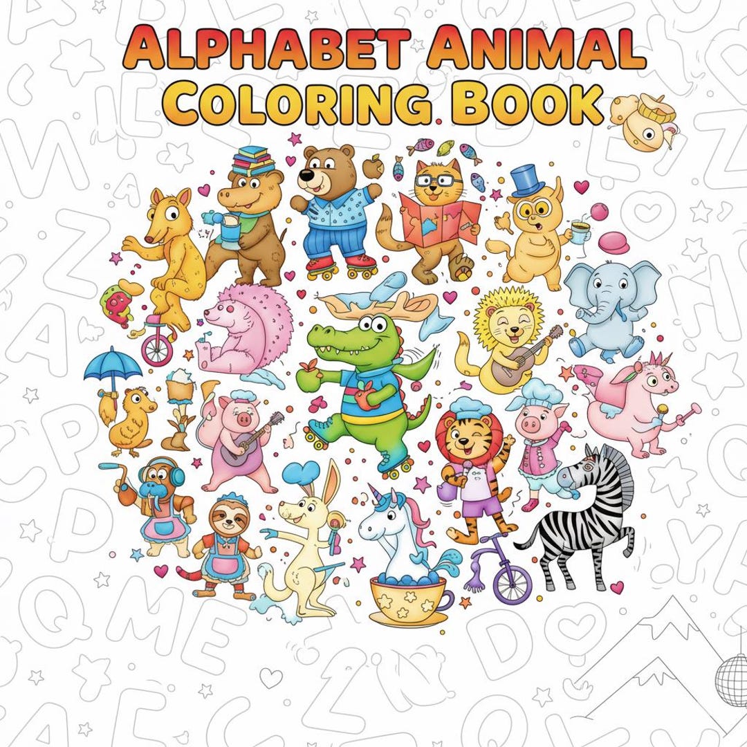 Alphabet Animal Coloring Book | 26 Printable Pages | Digital Download ...