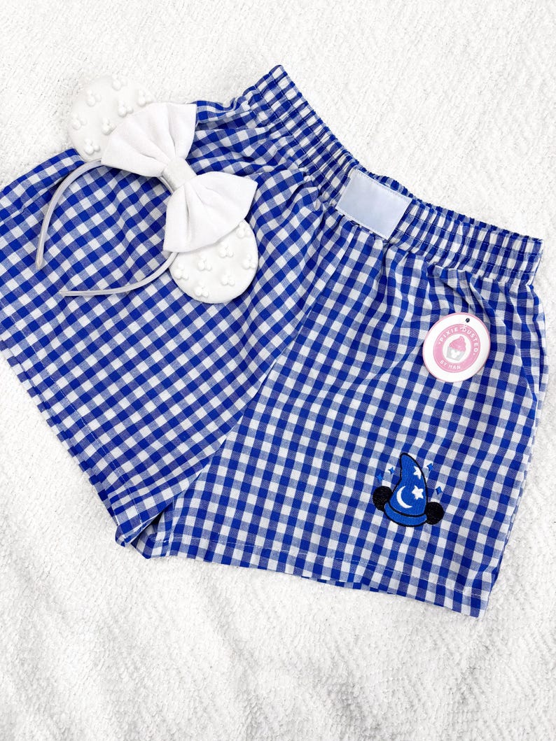 Disney Sorcerer Mickey Gingham Shorts - Etsy