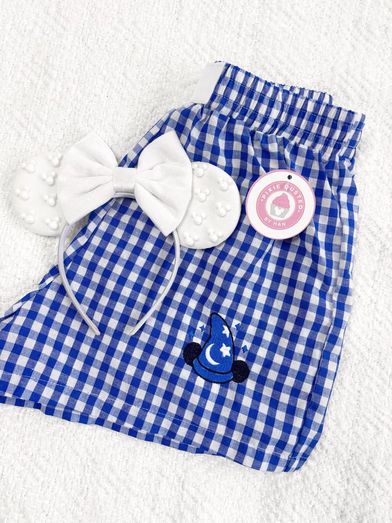 Disney Sorcerer Mickey Gingham Shorts - Etsy