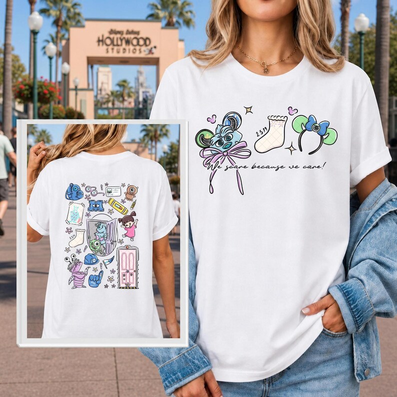 Adorable Disney Inspired Monsters Inc Front and Back Collage Tee - Etsy