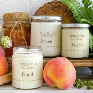 Peach Candle - 8 Oz and 16 Oz Soy Candle Home Scents Home Goods ...
