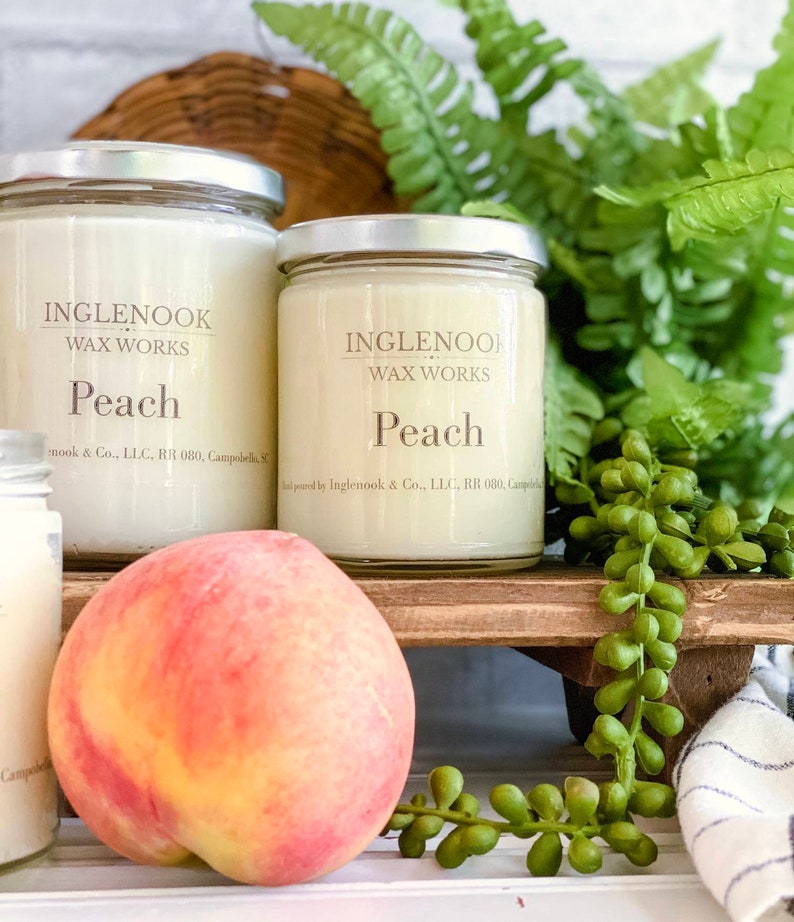 Peach Candle 8 oz and 16 oz Soy Candle Home Scents Home | Etsy