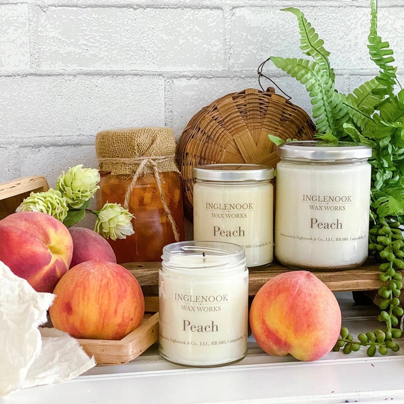 Peach Candle 8 oz and 16 oz Soy Candle Home Scents Home | Etsy