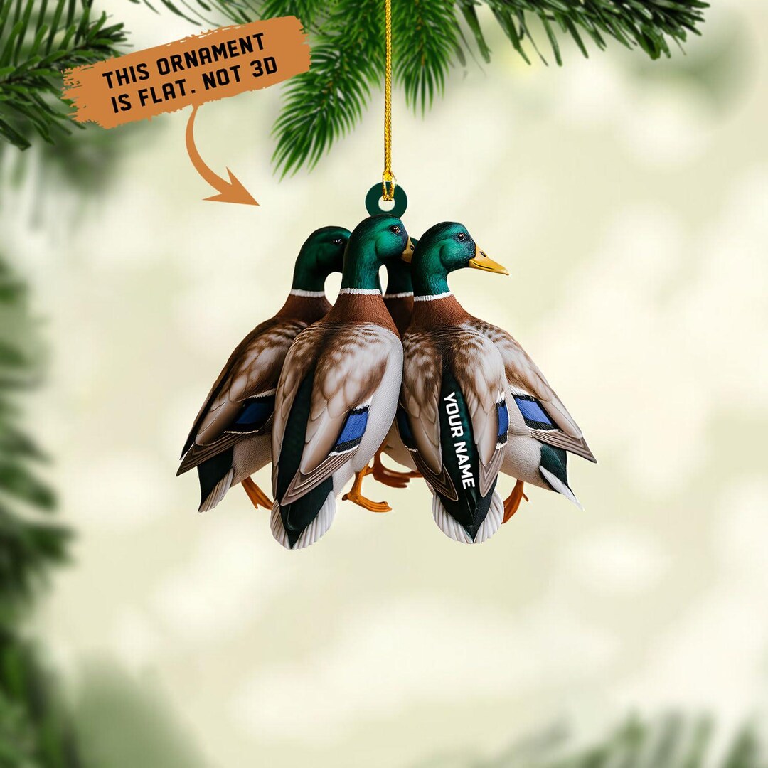 Customized Duck Hunting Christmas Ornament, 2D Flat, Christmas Gift for ...